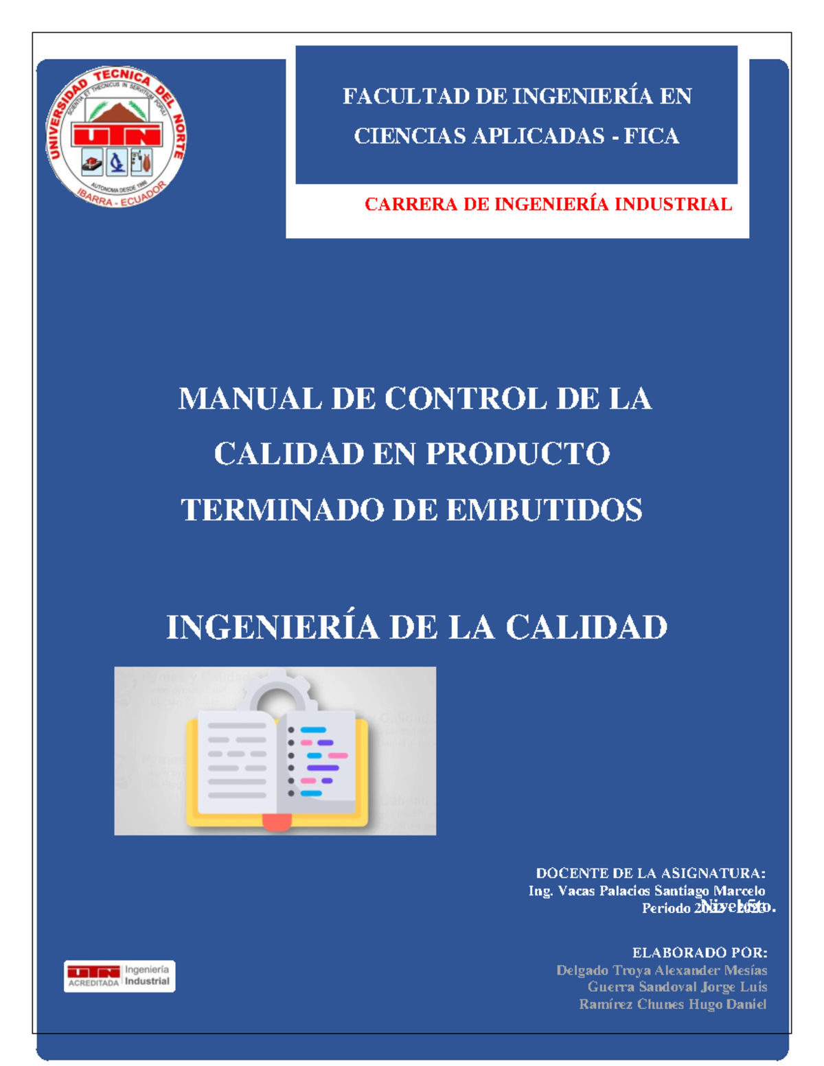 Manual DE Control DE Calidad - MANUAL DE CONTROL DE LA CALIDAD EN ...