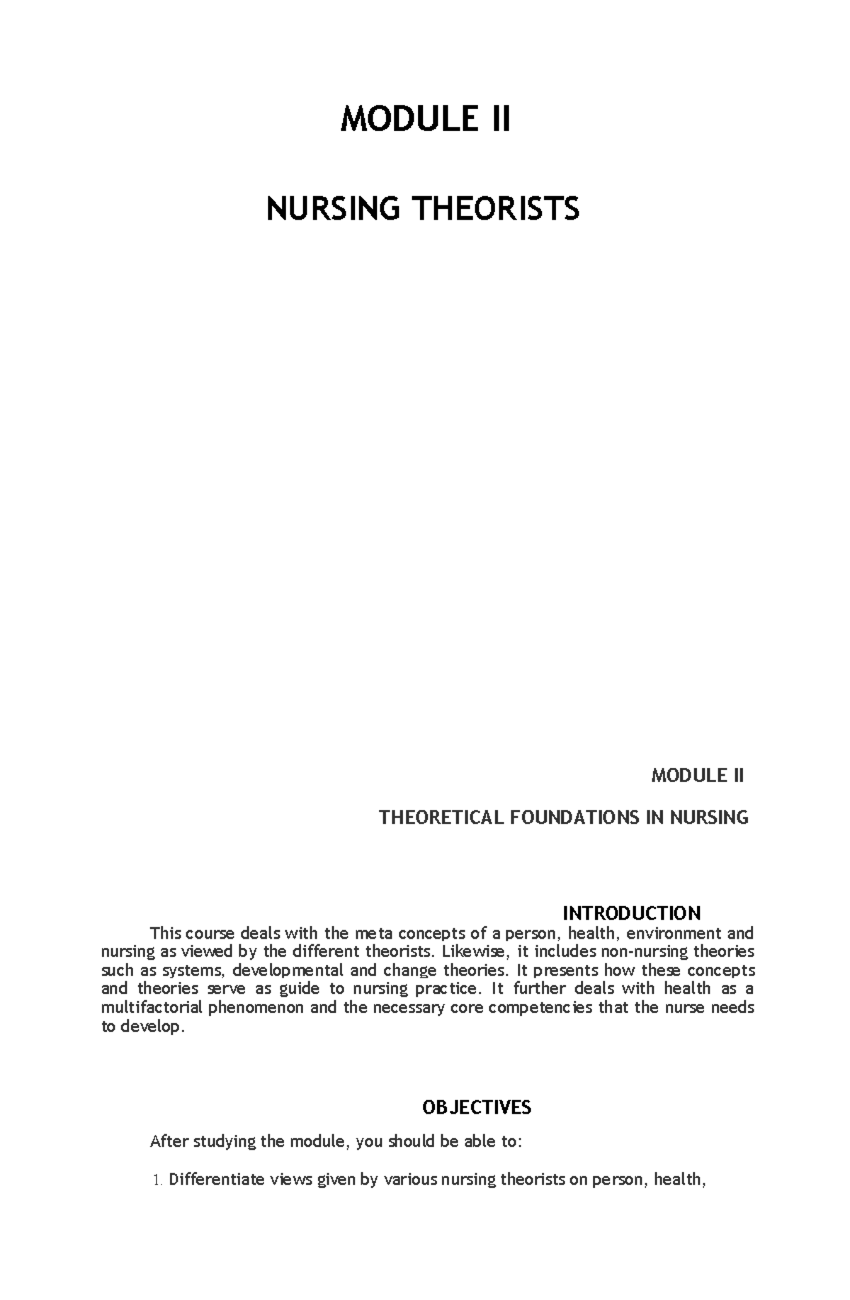 TFN Module II(Finals) - This course deals with the meta concepts of a ...