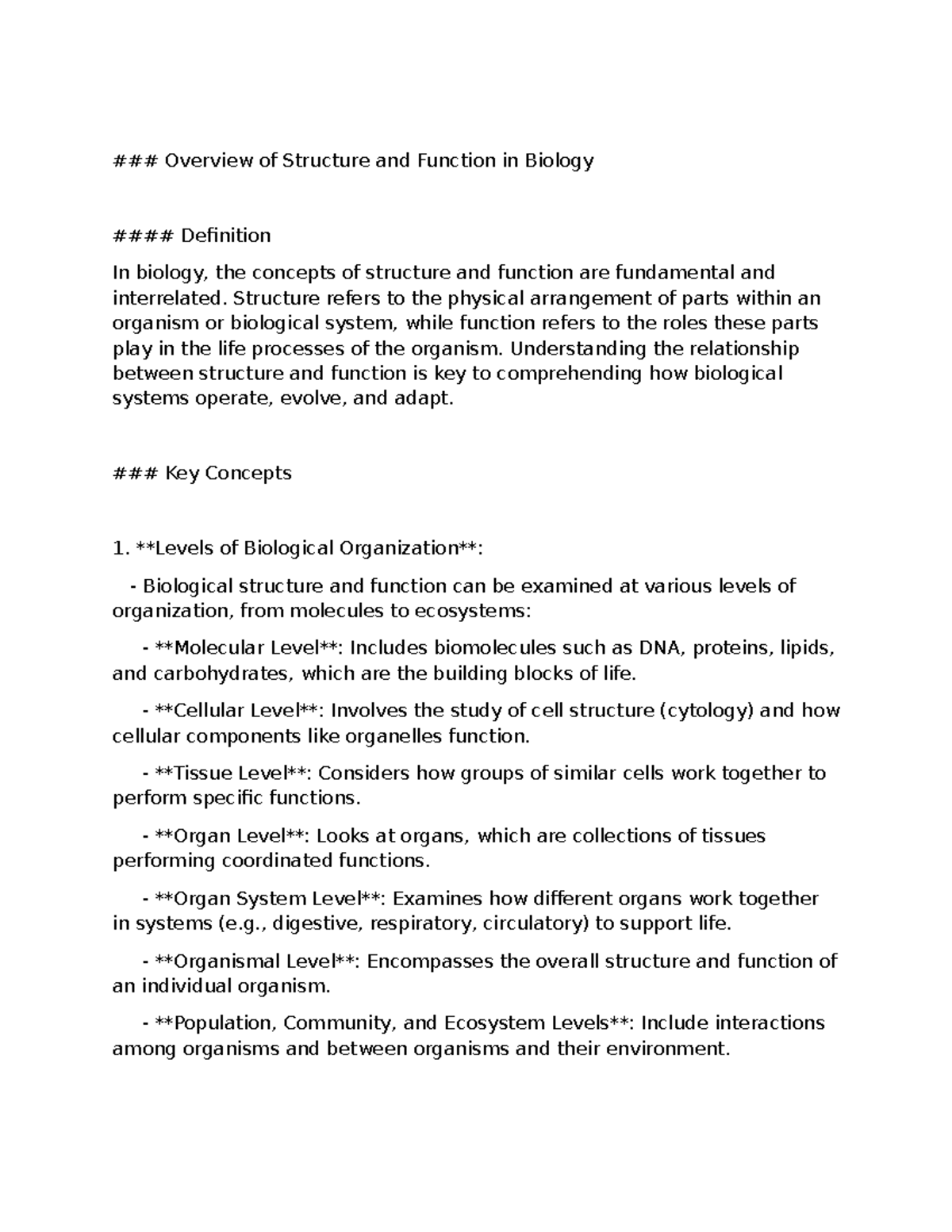 Reviewer about structure and function 10 - Overview of Structure and ...