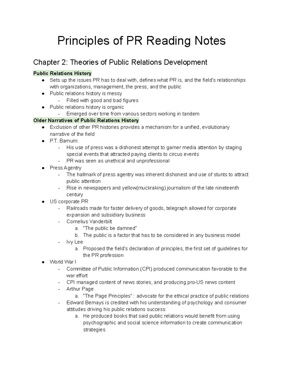 PR Notes - Principles of PR Reading Notes Chapter 2: Theories of Public ...