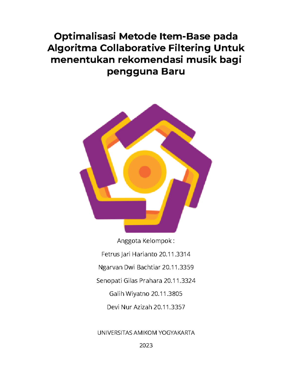 Universitas Amikom Yogyakarta - Optimalisasi Metode Item-Base pada ...