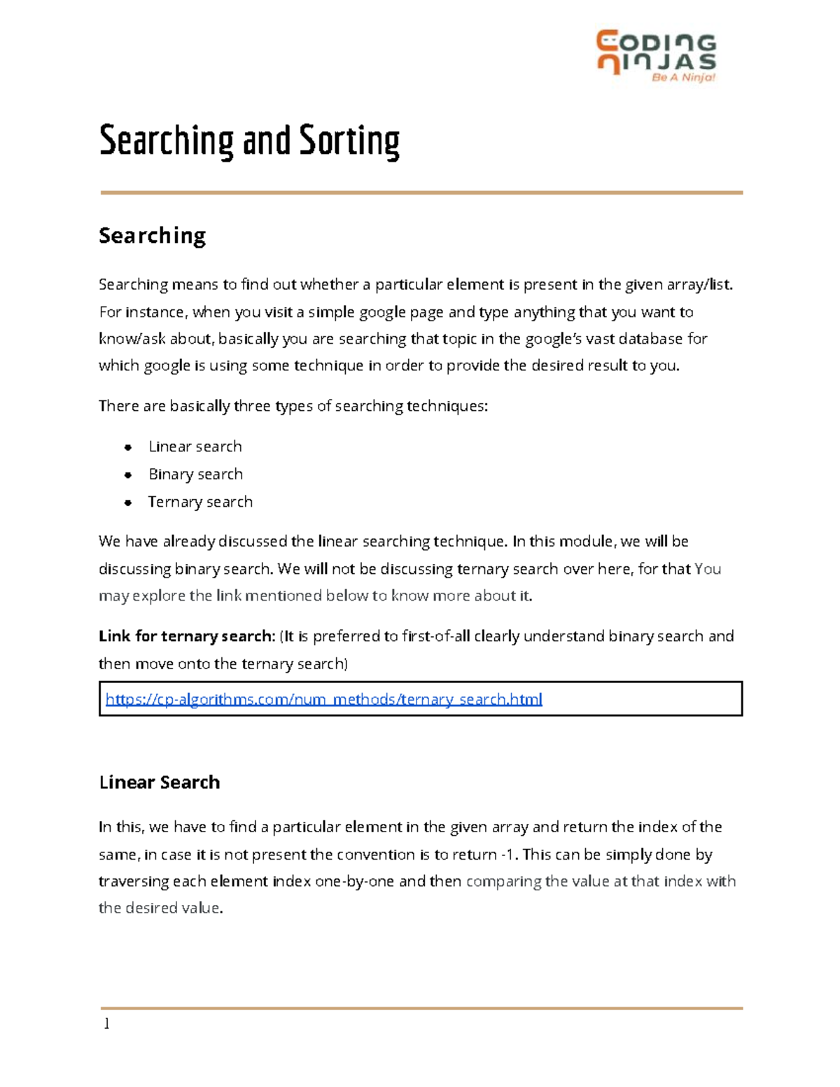Searchig And Sorting - Searching and Sorting Searching Searching means to find out whether a ...
