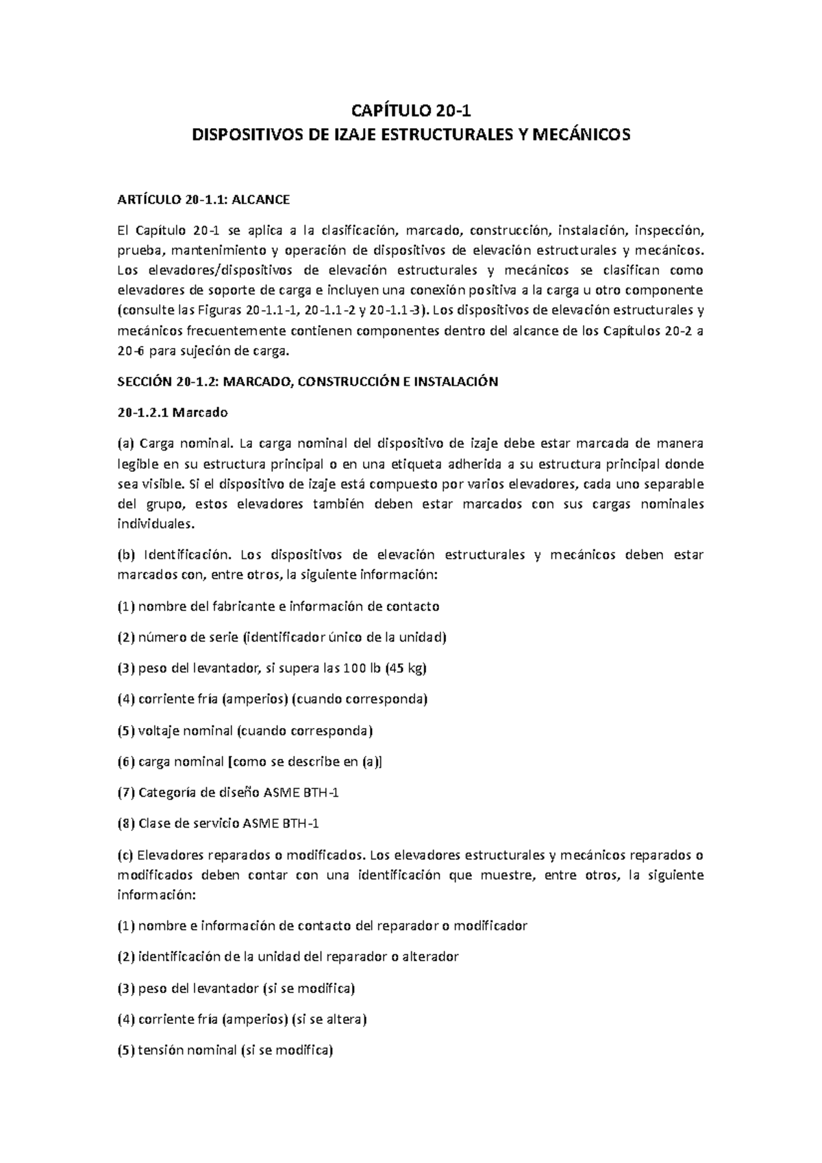 Asme b30.20 español - Grúas Ferroviarias y Móviles - CAPÍTULO 20- DISPOSITIVOS DE IZAJE - Studocu