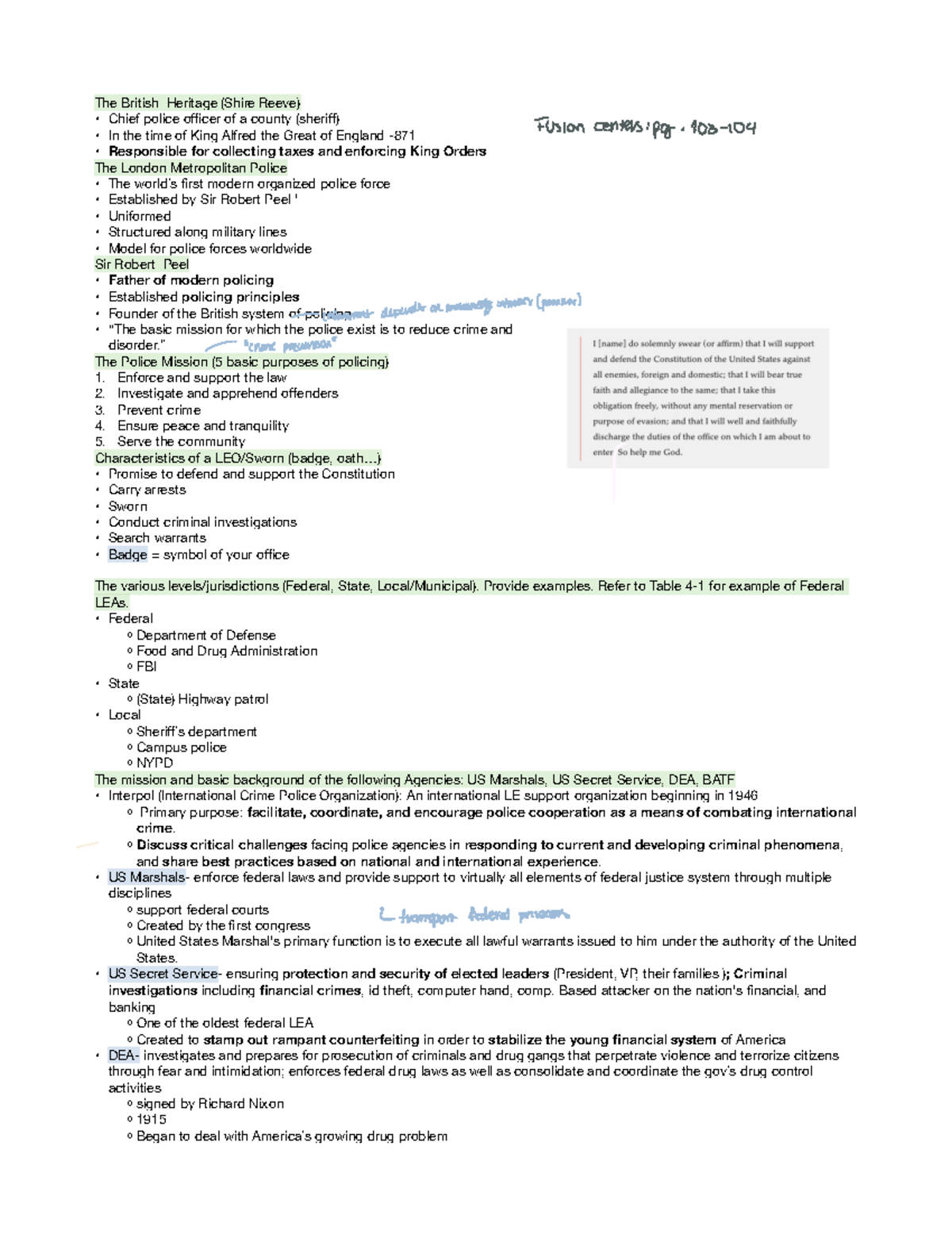 Mod 4 R.A - Chapter 4 Policing - The British Heritage (Shire Reeve ...