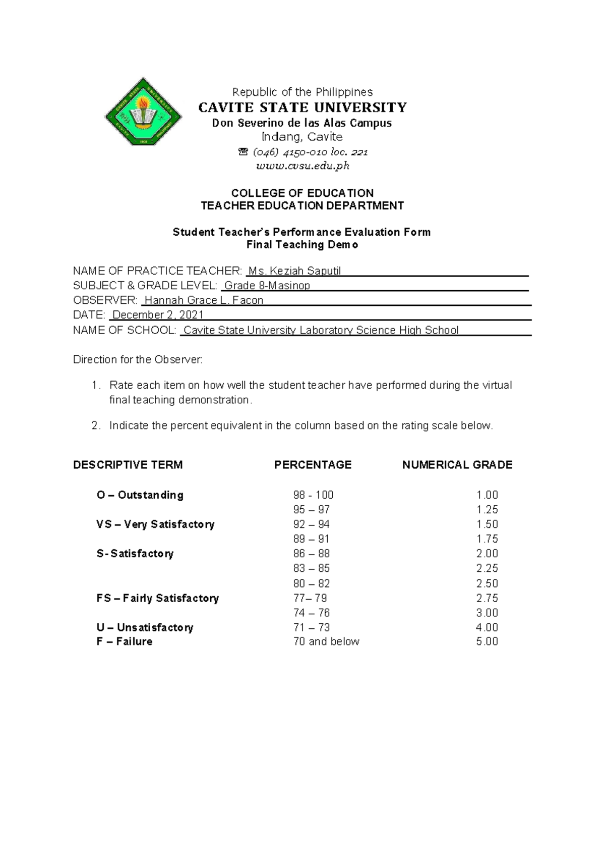 PT Performance Tool Final Teaching Demo for Cooperating school Maam ...