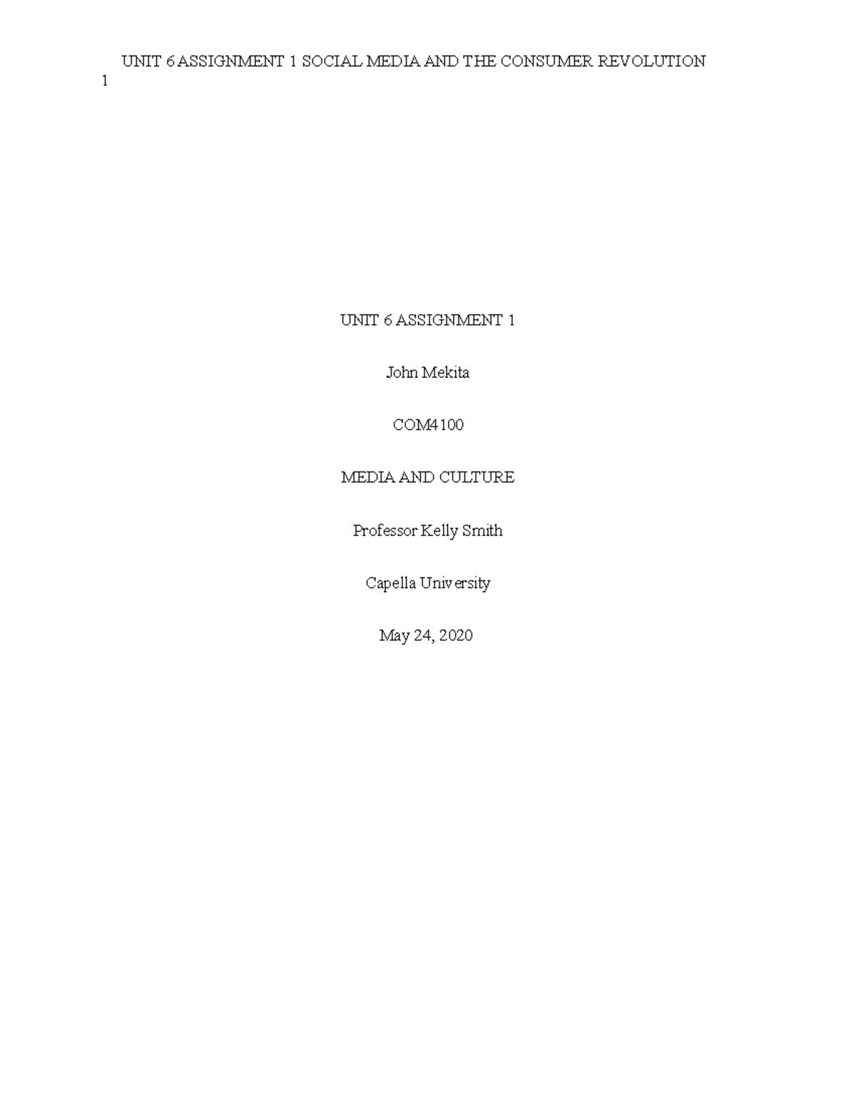 Social Media and the Consumer Revolution - Studocu