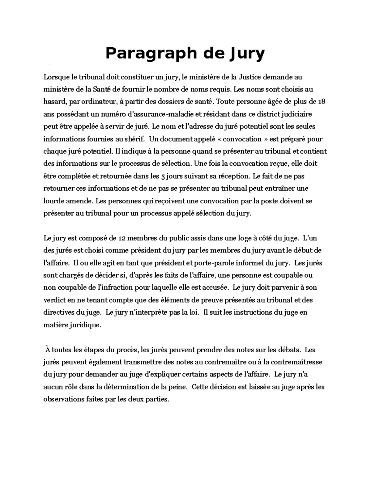 Law-30 - French immersion law 30 John Paul II Collegiate - Paragraph de ...