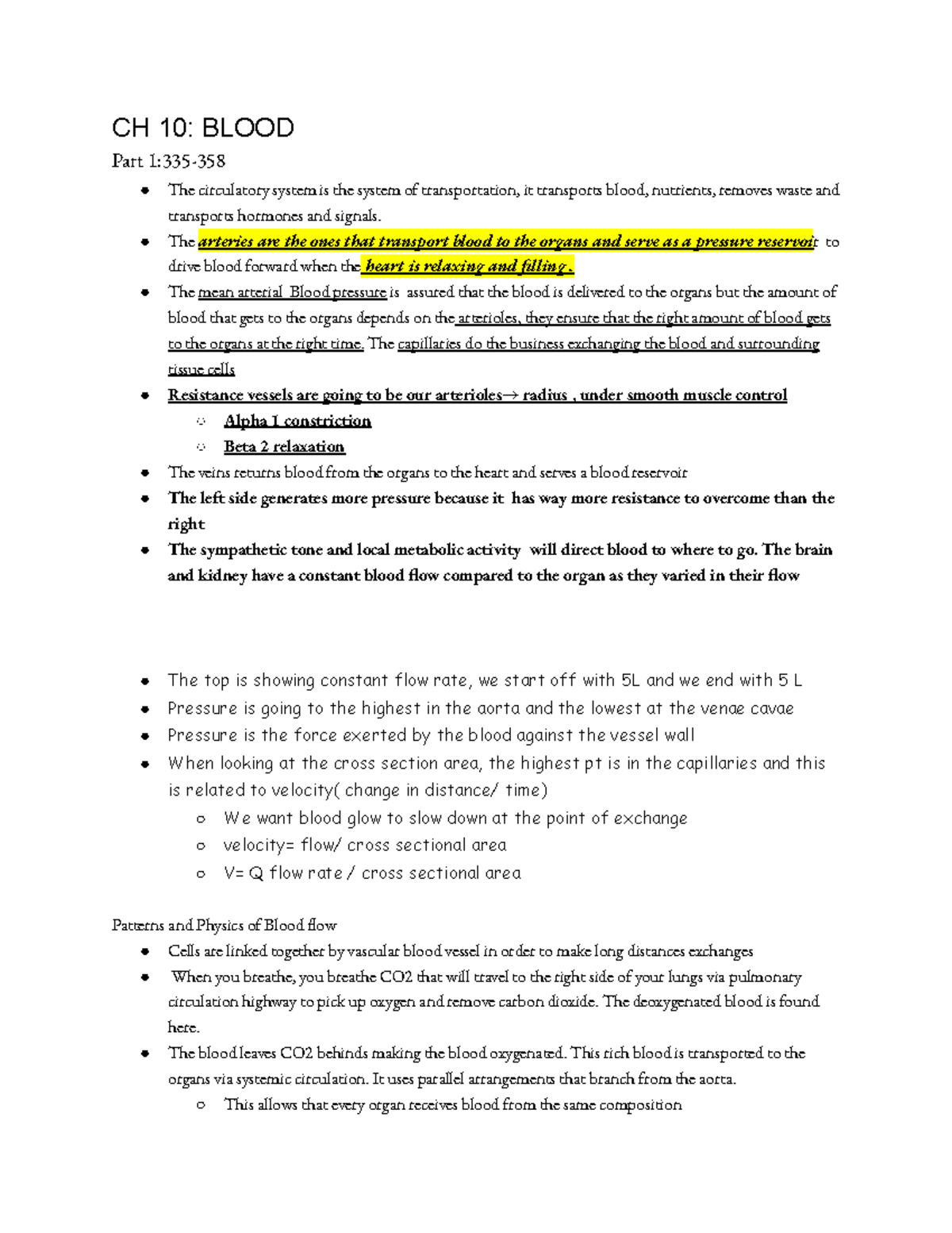 Copy of CH 10 - notes from class - CH 10: BLOOD Part 1:335- The ...