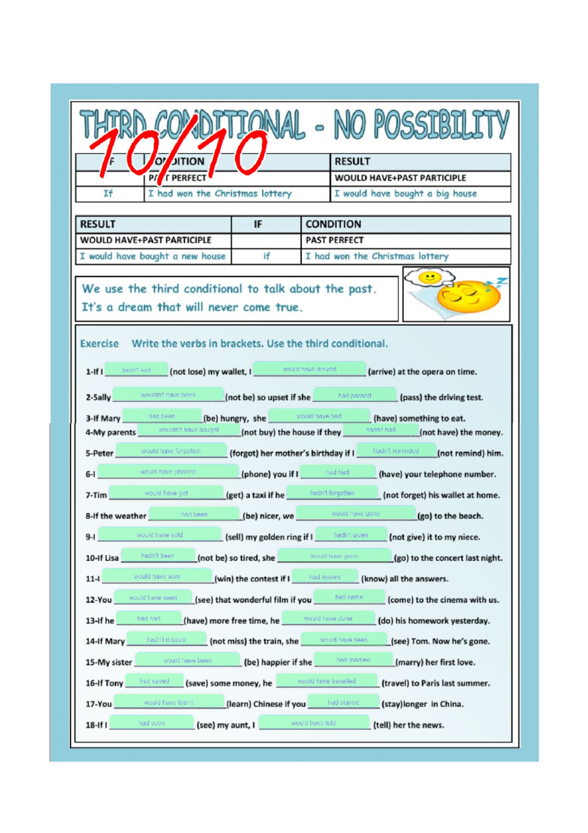 W15 - Homework - Third Conditional PE1 - Ingles - Studocu