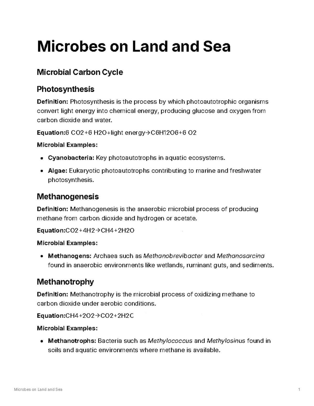 Microbes in Land and Sea - Microbes on Land and Sea Microbial Carbon ...