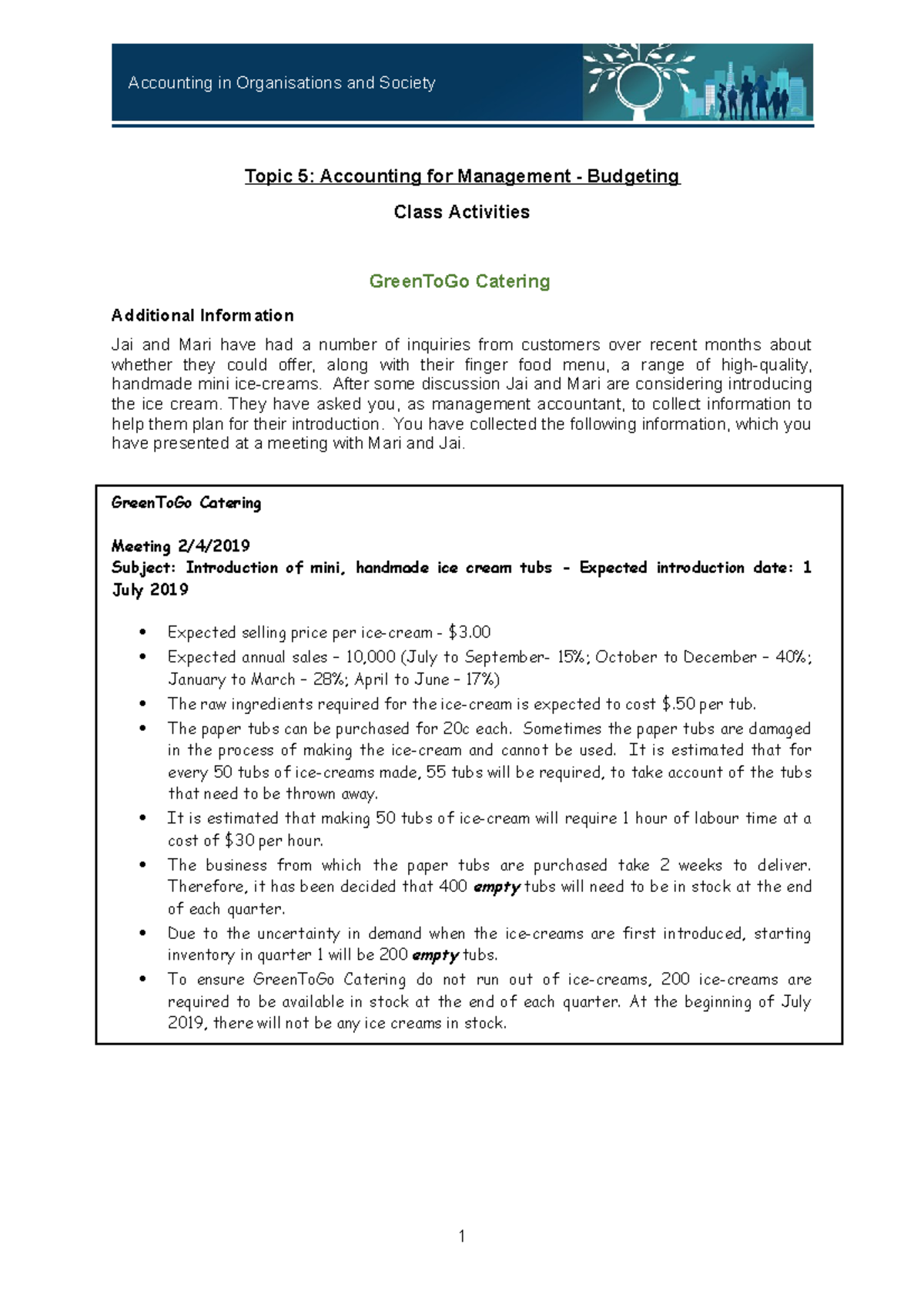 Topic 5 - Tutorial Activities empty template 1 - Topic 5: Accounting ...