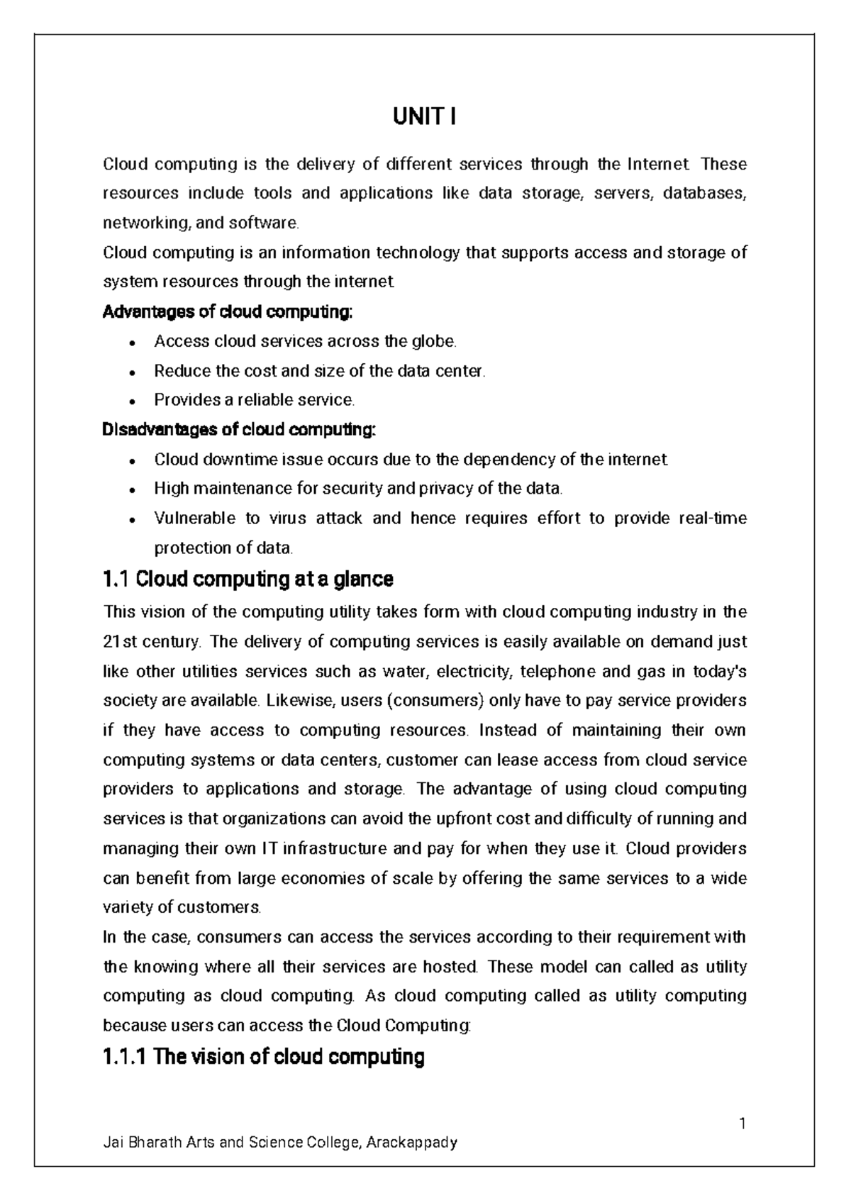 Cloud computing - Question paper - 1 UNITI - Studocu