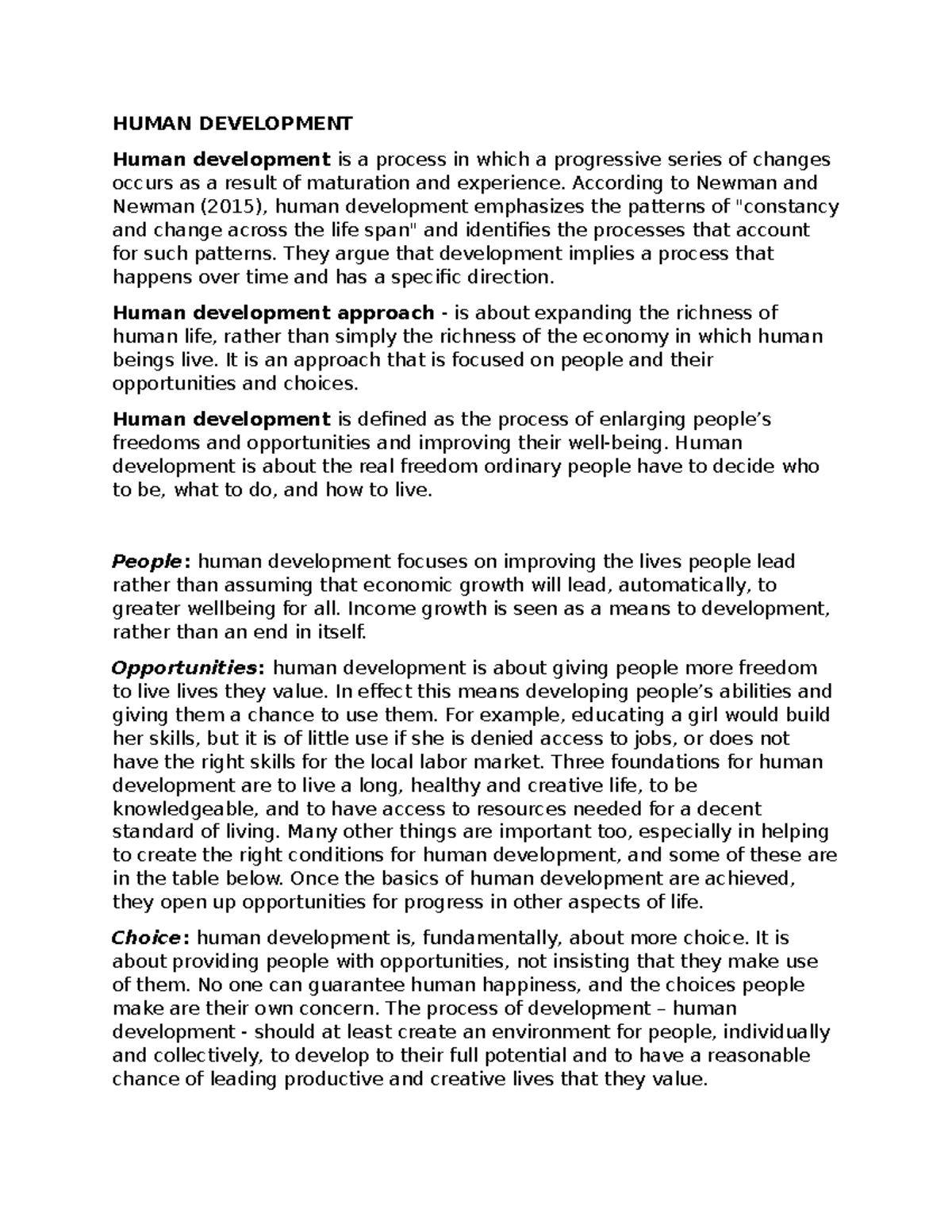 CRIM 3 - Lesson 1 - Human Behavior Lecture - HUMAN DEVELOPMENT Human development is a process in ...