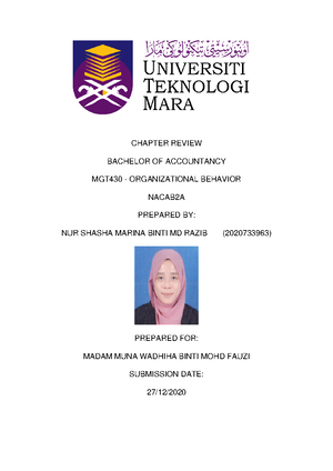 Individual Assignment MGT430 Case Study - FACULTY OF ACCOUNTANCY ...