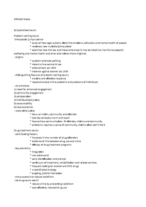 CRM260 Notes 3 and 4 - Instructor: Bozarth - CRM260 Notes 3) Types of ...