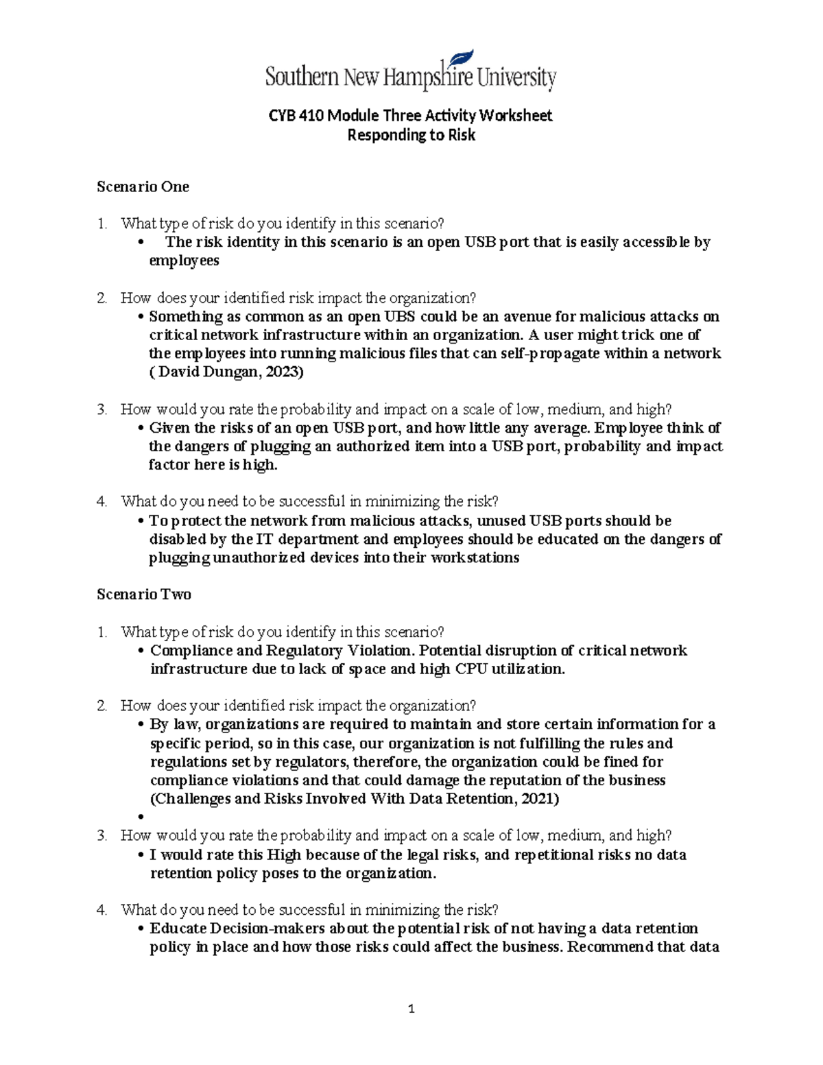 CYB 410 Module Three Activity Worksheet Tommy Tarawallie - CYB 410 ...