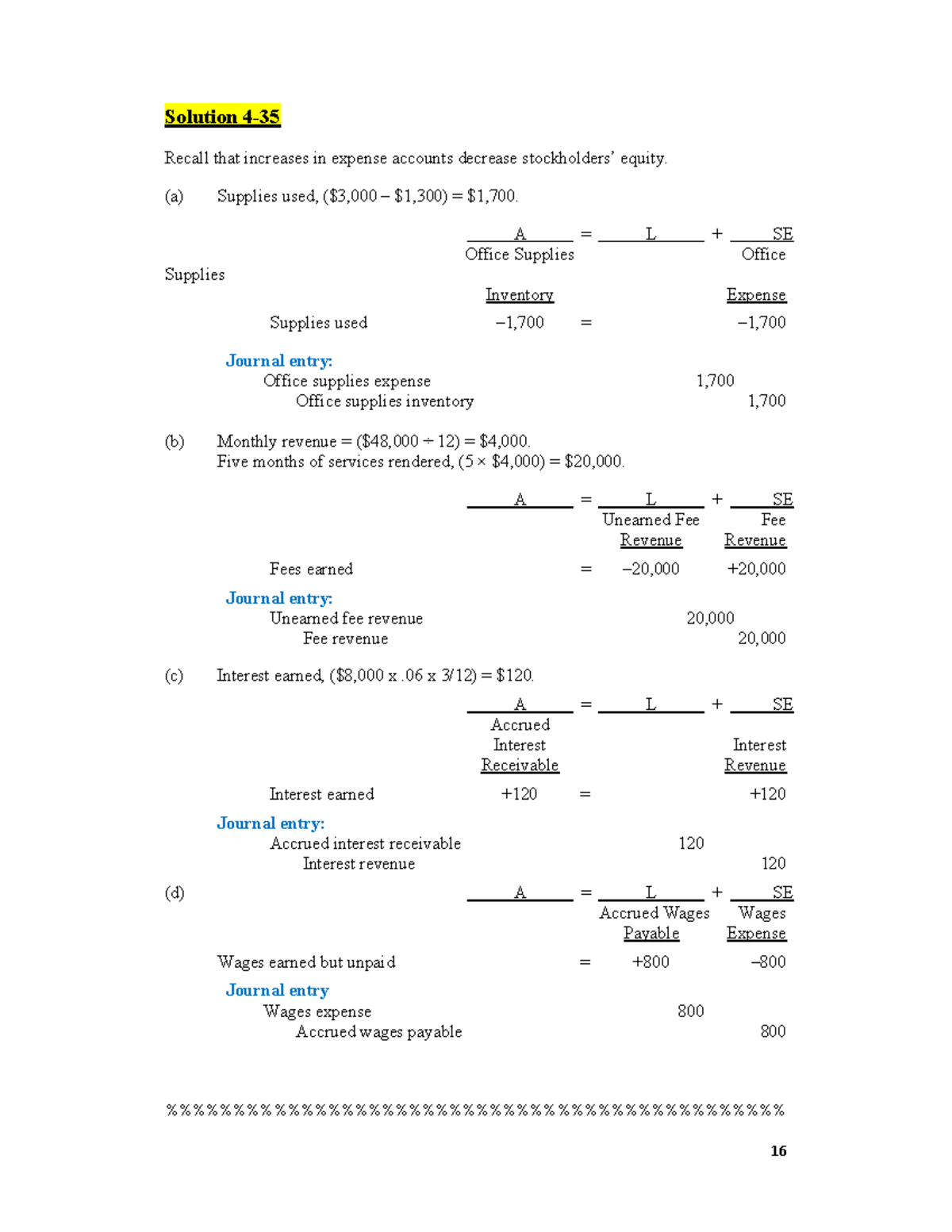 Exercise Ch04 Susan Hatfield Solved - 16 Solution 4- Recall that increases in expense accounts ...