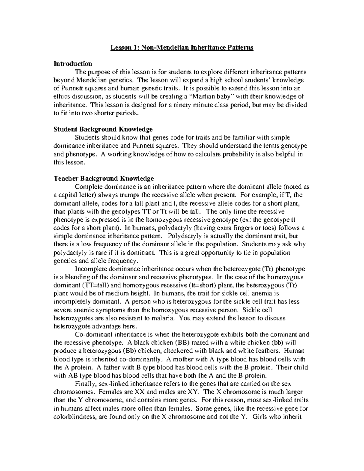 Non Mendelian Inheritance Patterns Lesson 1 Non Mendelian non-mendelian-inheritance-patterns-lesson-1-non-mendelian