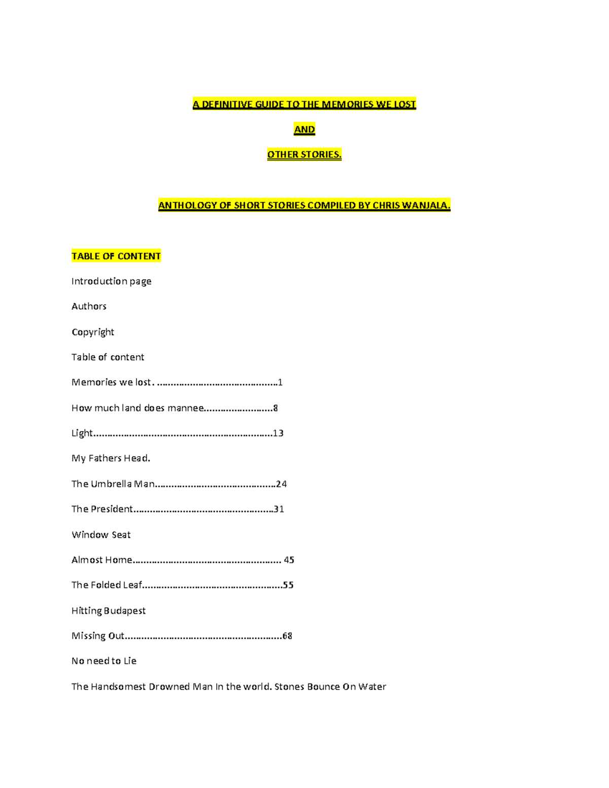 Memories we Lost other Stories Guide - A DEFINITIVE GUIDE TO THE ...
