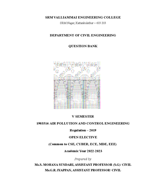 1904007-data-structures - SRM VALLIAMMAI ENGINEERING COLLEGE (An Autonomous Institution) SRM ...