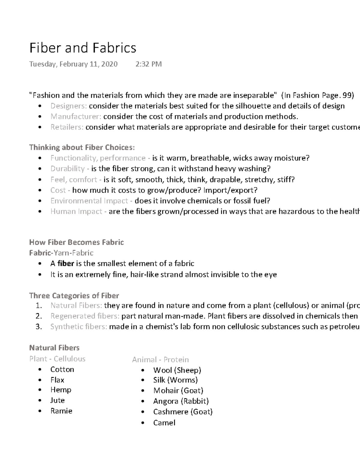 Fiber and Fabrics - Lecture notes 4 - Warning: TT: undefined function ...