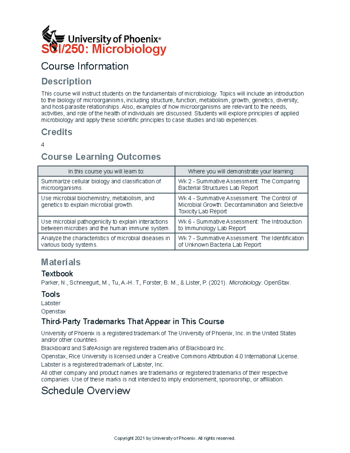 Sci250 v5 syllabus - SCI/250: Microbiology Course Information ...