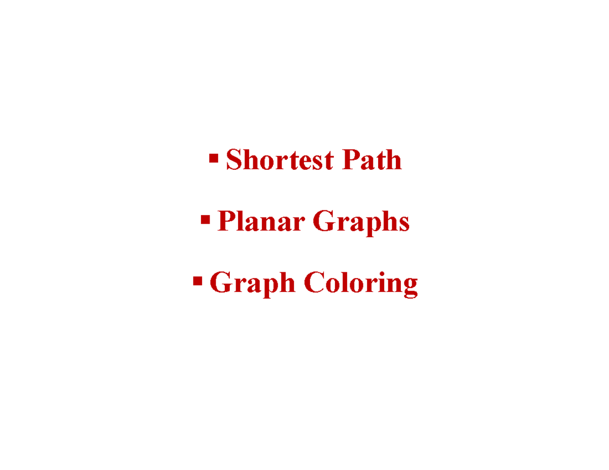 42-Planar Graphs, Euler Formula-24-Nov-2023 - Shortest Path Planar ...