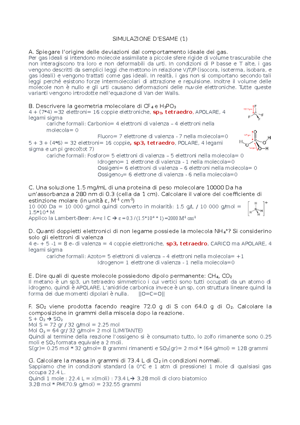 Prova Esame 1(soluzioni) - SIMULAZIONE D’ESAME (1) A. Spiegare l’origine delle deviazioni dal ...