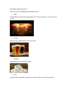 Pictionary Drinks, Snacks AND Desserts - PICTIONARY: DRINKS, SNACKS AND ...