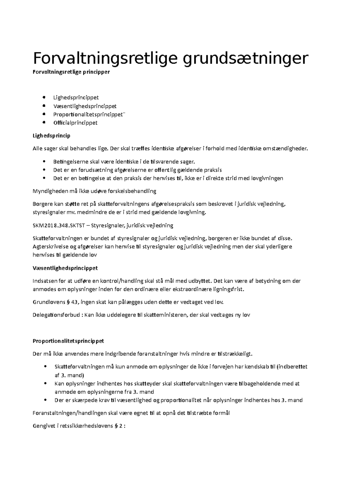 Forvaltningsretlige grundsætninger og begrundelse - Forvaltningsretlige ...