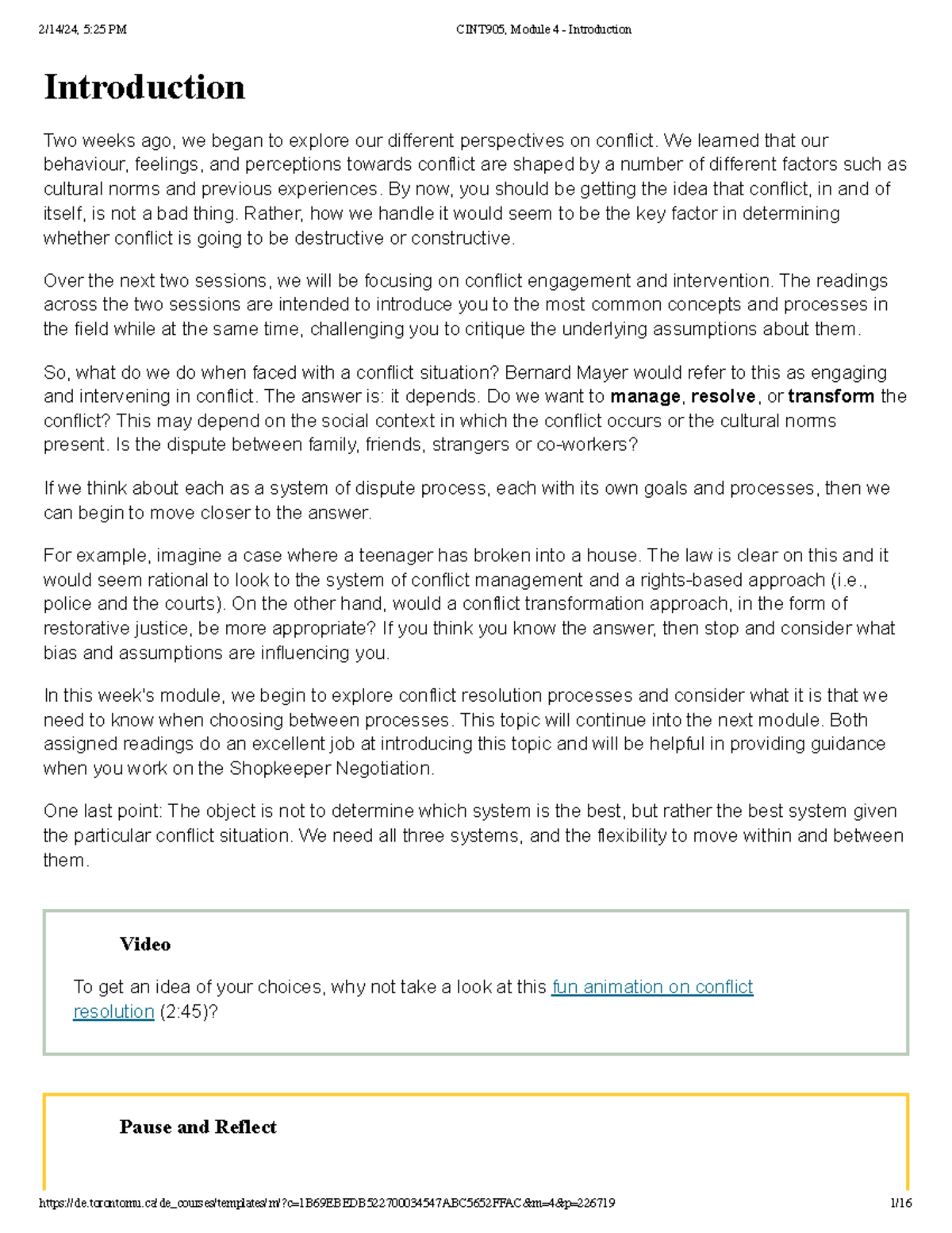 CINT905, Module 4 - Introduction - Introduction Two weeks ago, we began to explore our different ...