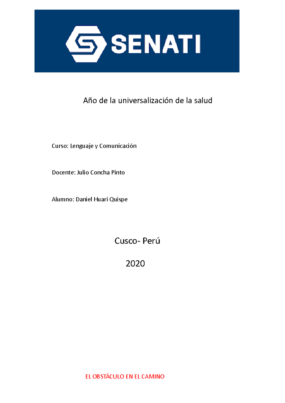 Actividad entregable Lenguaje y Comunicación - SENATI - Studocu