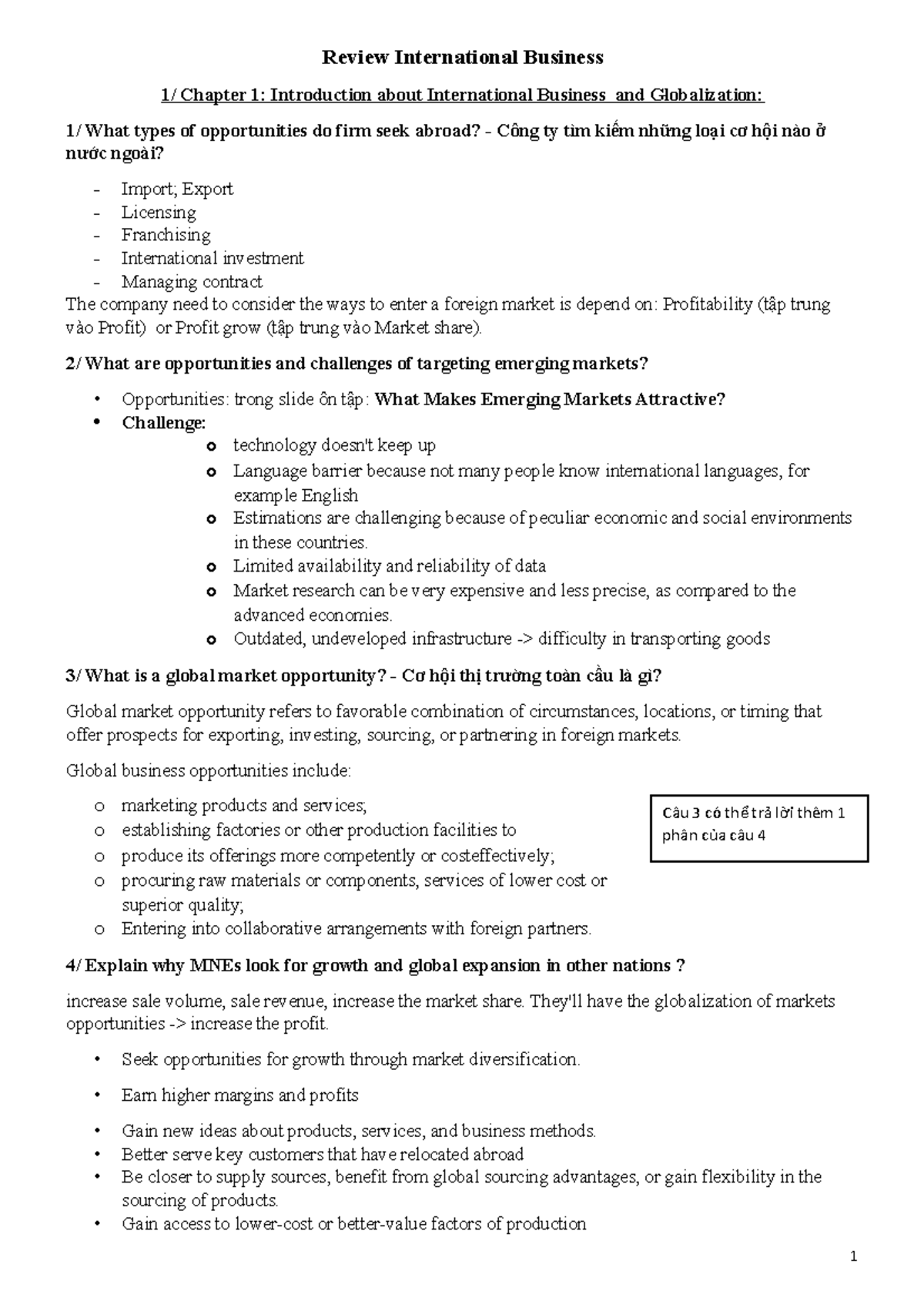 Review Final International Business - Review International Business 1 ...