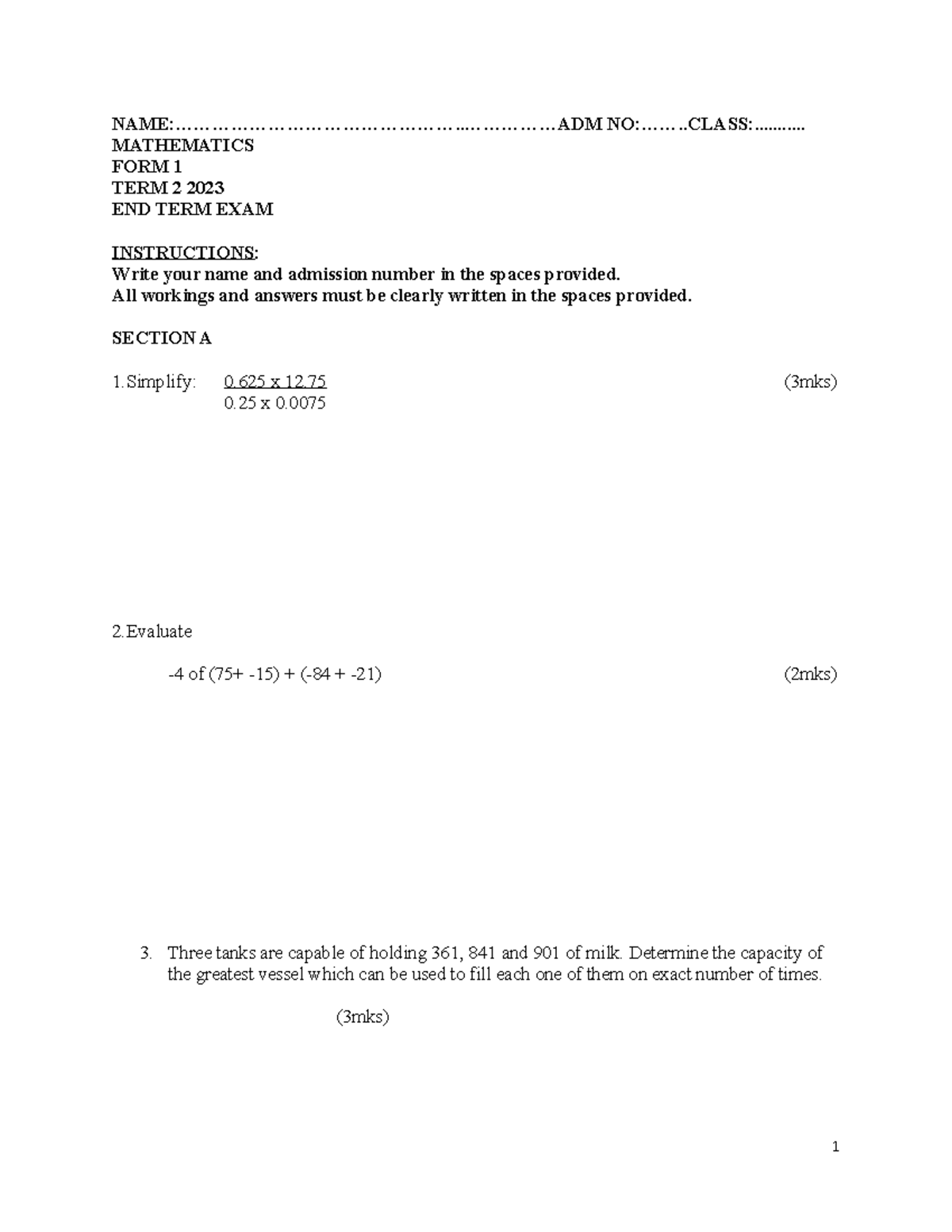 MATH F1 ET2 2023 QN - NAME