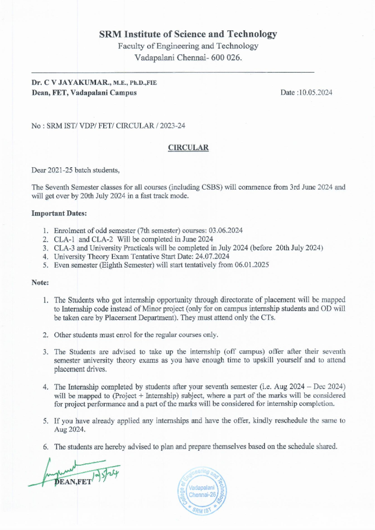 Circular 2021 Batch Students - Computer Science - Studocu