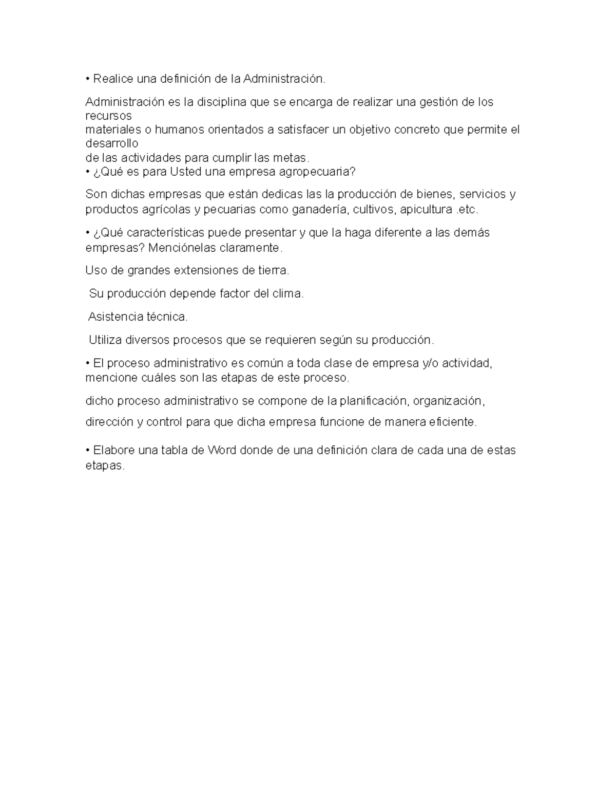 Adm empresas agropecuarias - Realice una definición de la ...