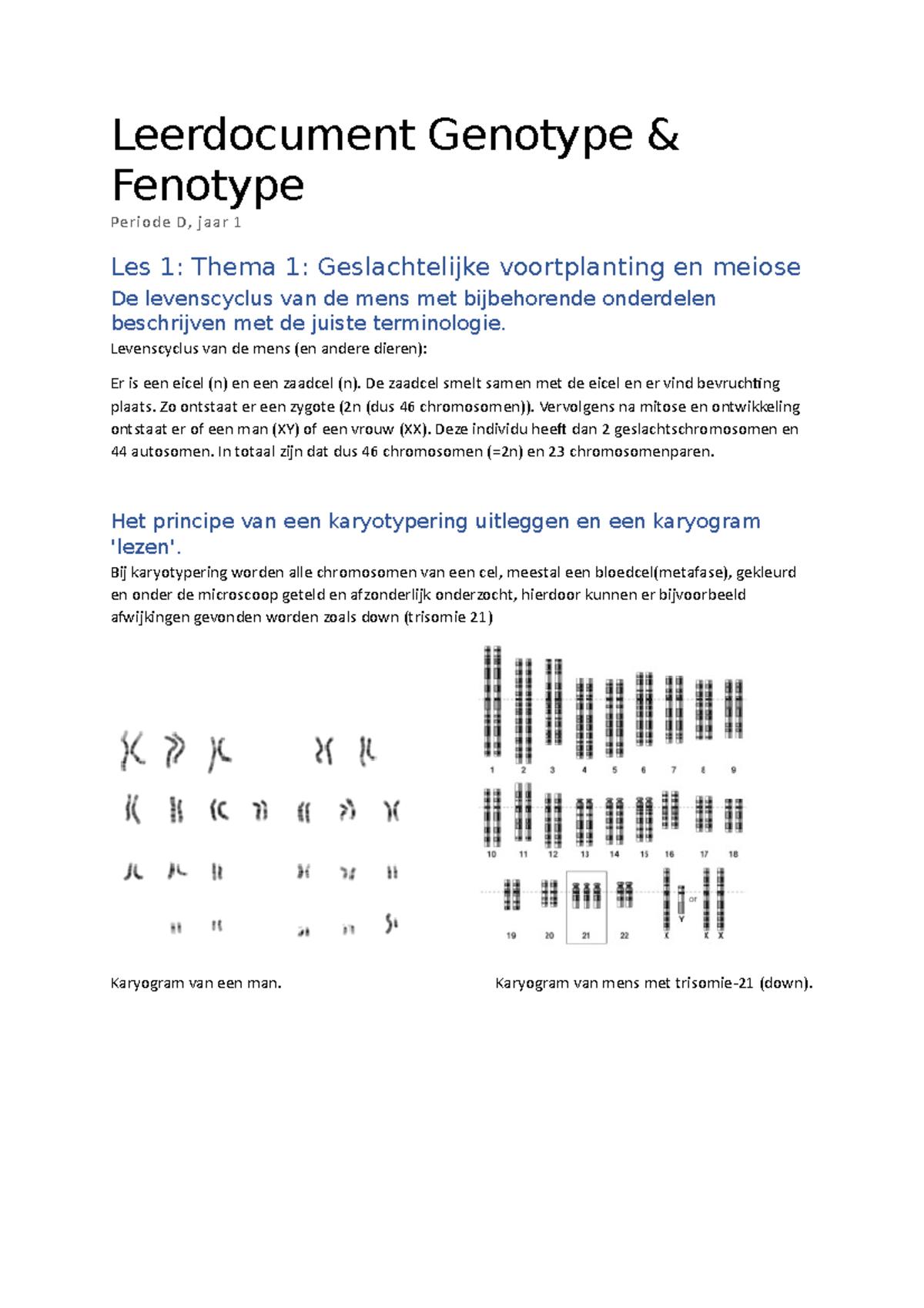 Genotype & Fenotype leerdoelen uitgewerkt - Leerdocument Genotype ...