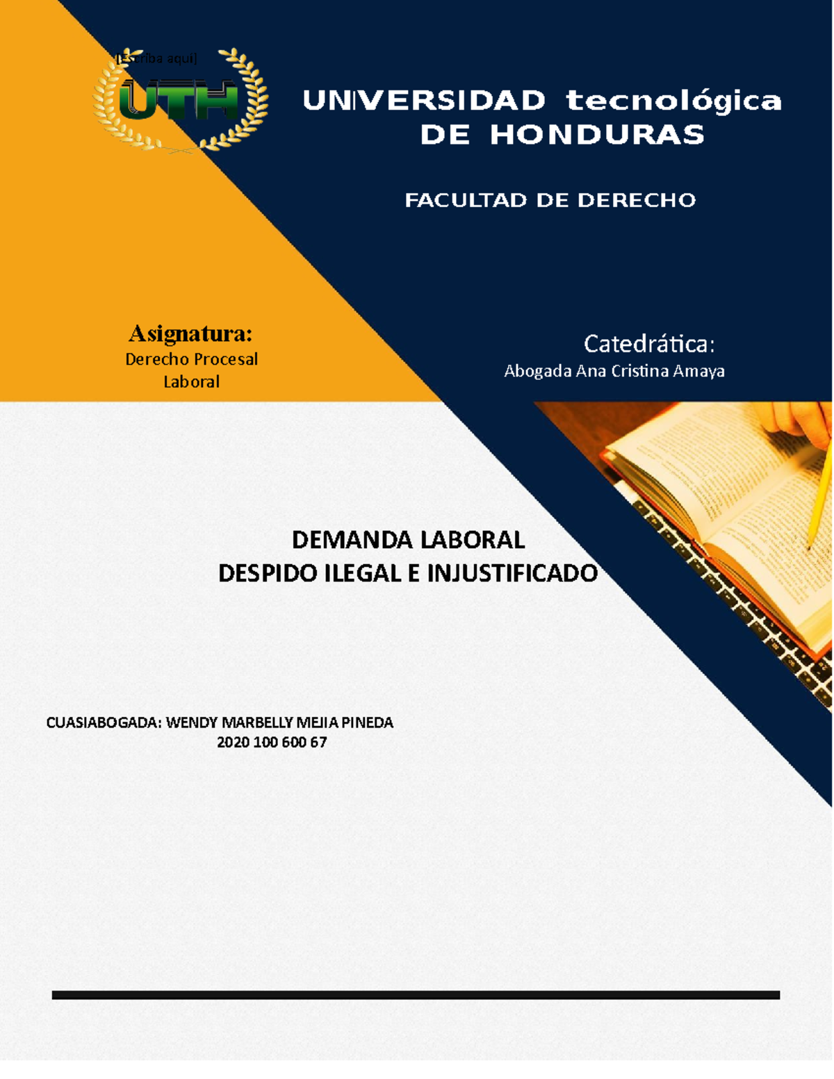 Demanda Laboral POR Despido Injustificado - UN I VER SI DAD tecnológica ...