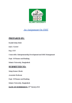 Assignment Cover Page - Department Of Economics An Assignment on Title ...