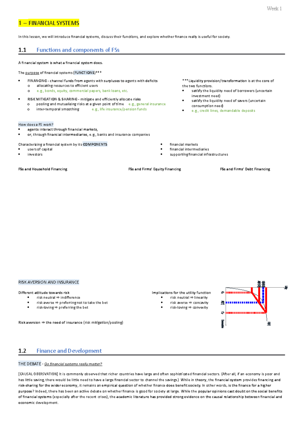 Banks AND FS - Lecture notes 1-10 - 1 – FINANCIAL SYSTEMS In this ...