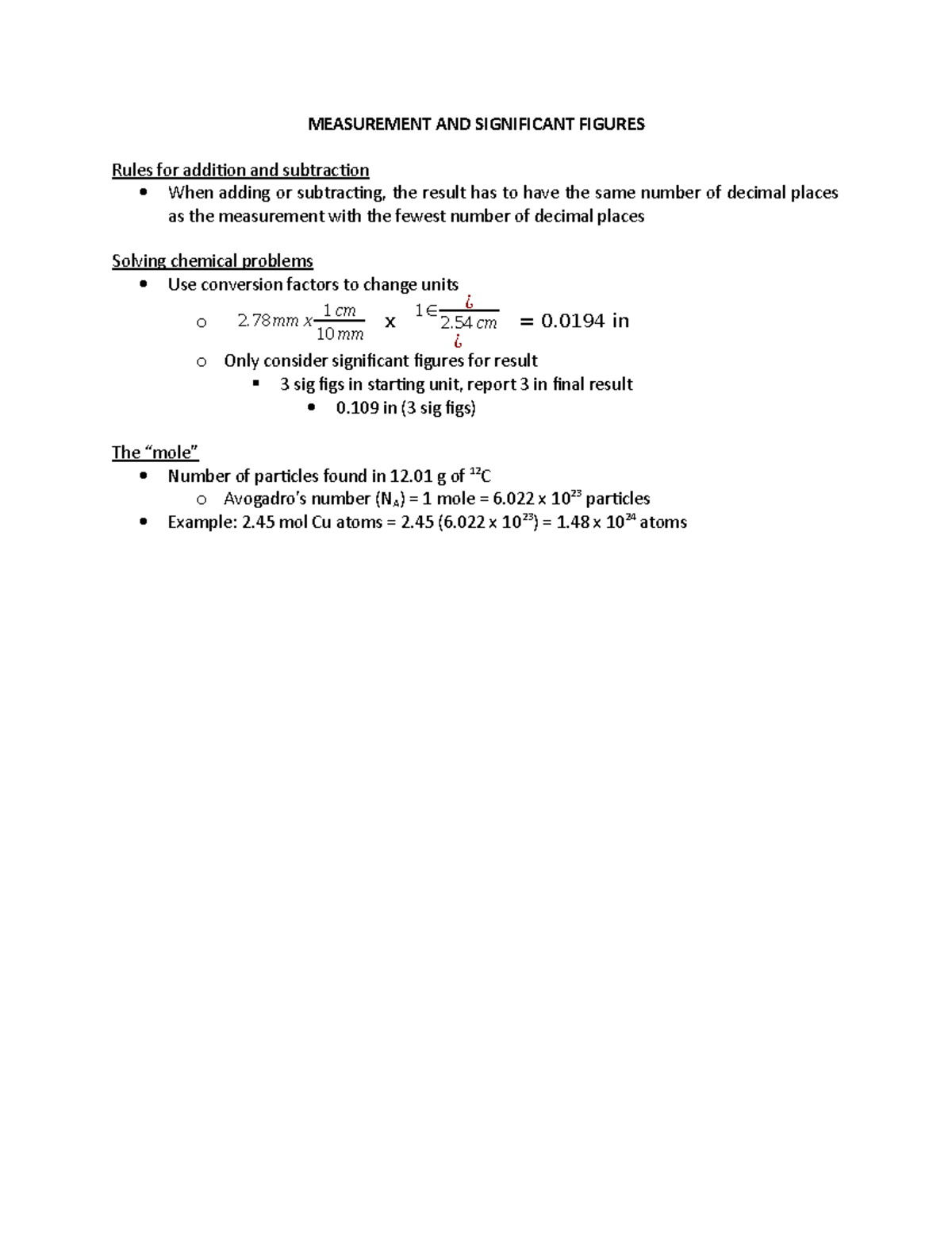 Chemistry 2015-9-14 measurements and significant figures - MEASUREMENT ...