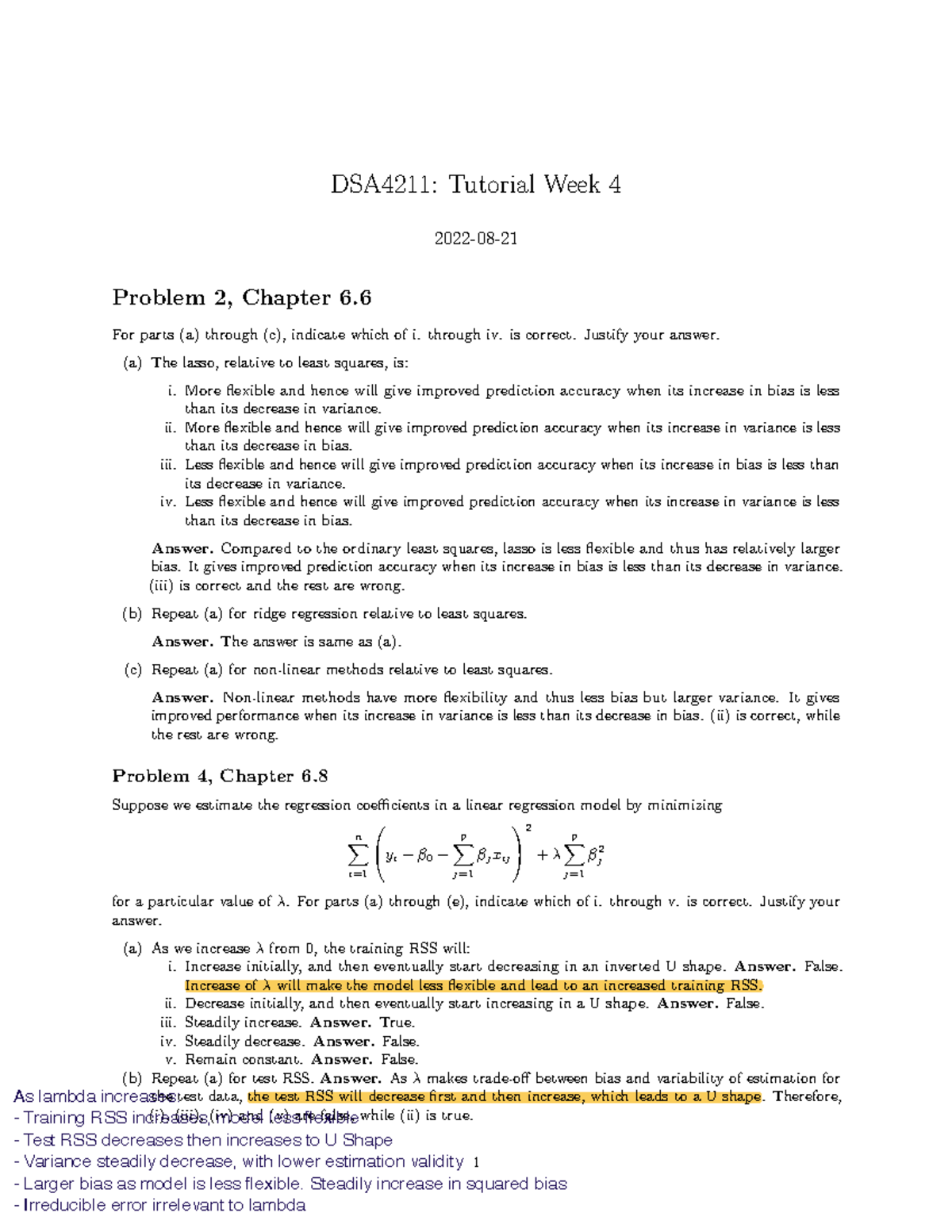 Week4 Tut Tutorial 4 Dsa4211 Tutorial Week 4 2022 08 Problem 2