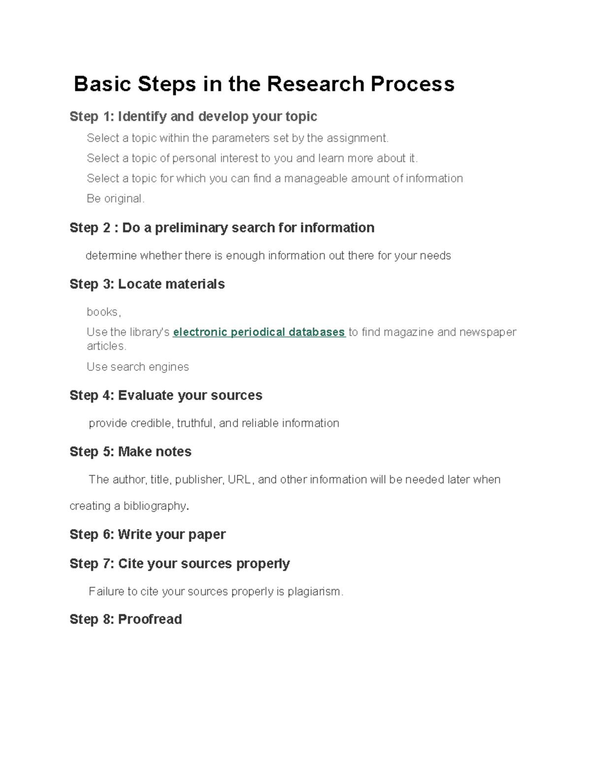 Basic skills in research - Basic Steps in the Research Process Step 1 ...