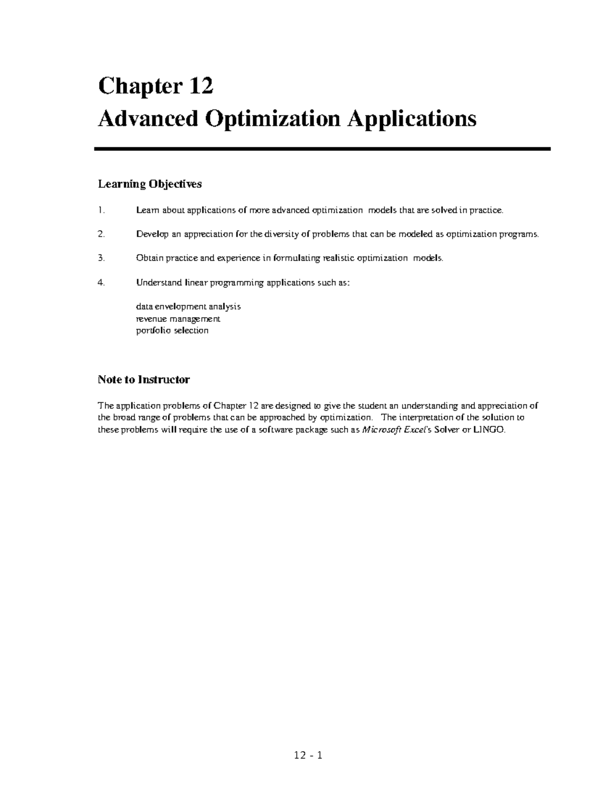 Chapter 12 Solutions Updated 7 - Chapter 12 Advanced Optimization ...
