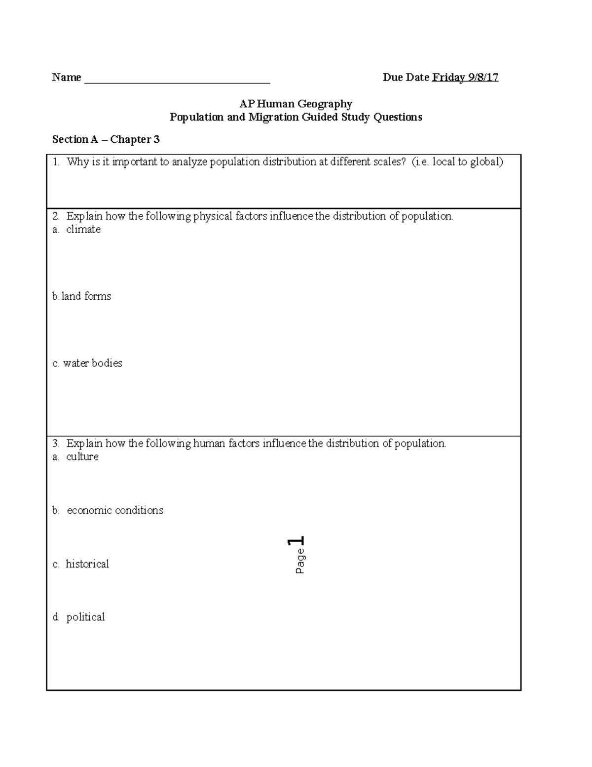 Unit 2 population guided notes - Page 1 Name ...
