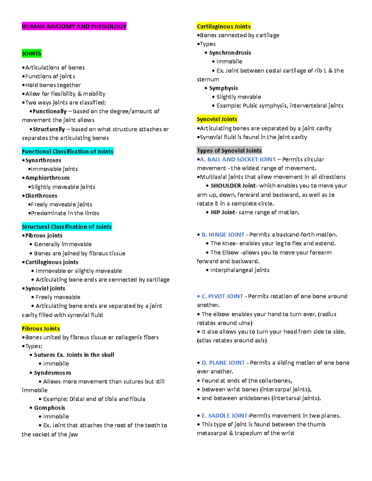 Nursing - Anatomy and Physiology - Lesson-6 - HUMAN ANATOMY AND ...