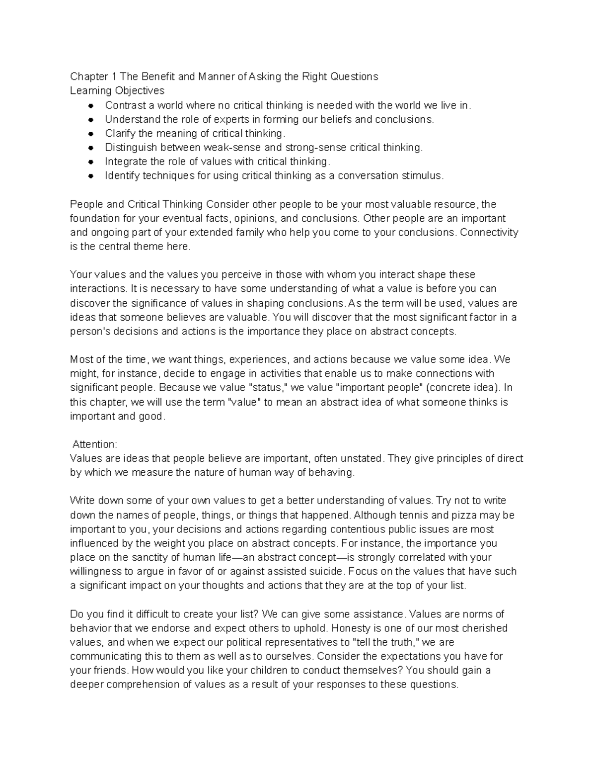 Chapter 1 Section 3 Notes Full Chapter - Chapter 1 The Benefit and ...