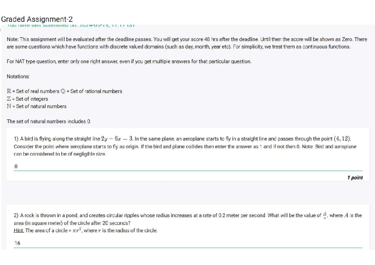 GA Maths-1 week-2 2024-june - Graded TOU Submittee OIL. Note: This assignment will be evaluated ...