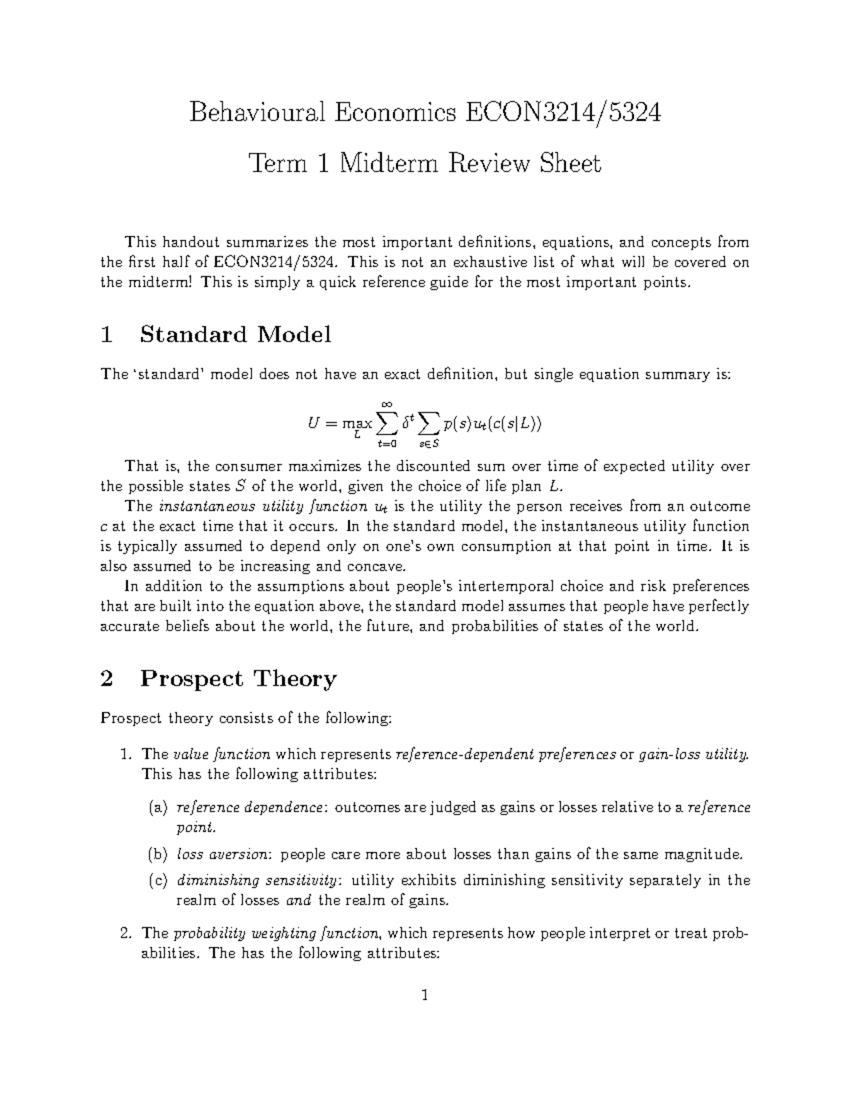 Midterm Review Sheet - This is not an exhaustive listthe midterm! This ...