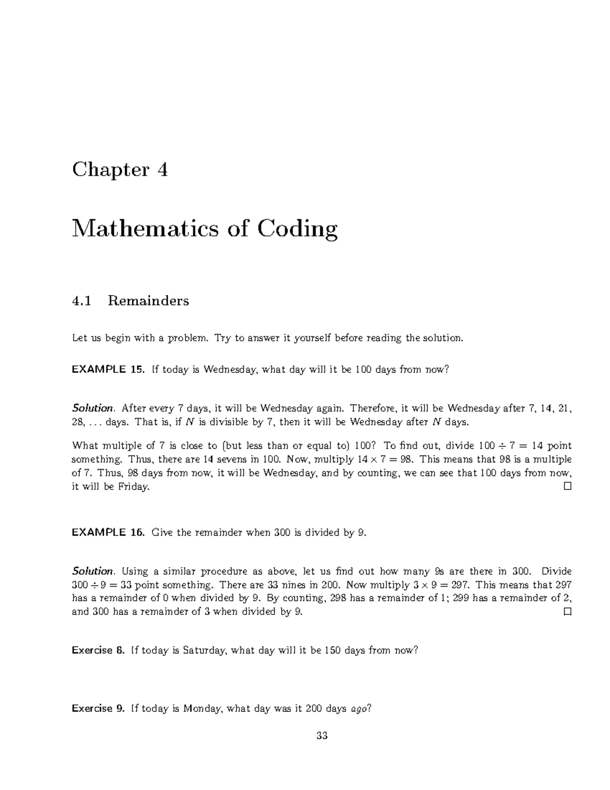 4 Mathematics of Coding - Try to answer it yourself before reading the ...